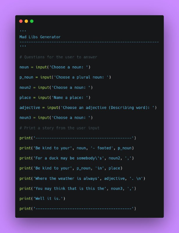 Mad Libs Generator - Marketello