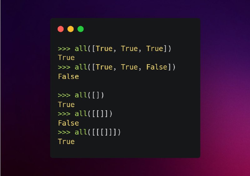 Функция all() в Python - Marketello